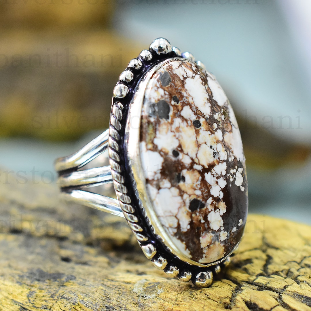 Wild Horse Jasper Ring: Handmade 925 Sterling Silver Statement Ring - Etsy