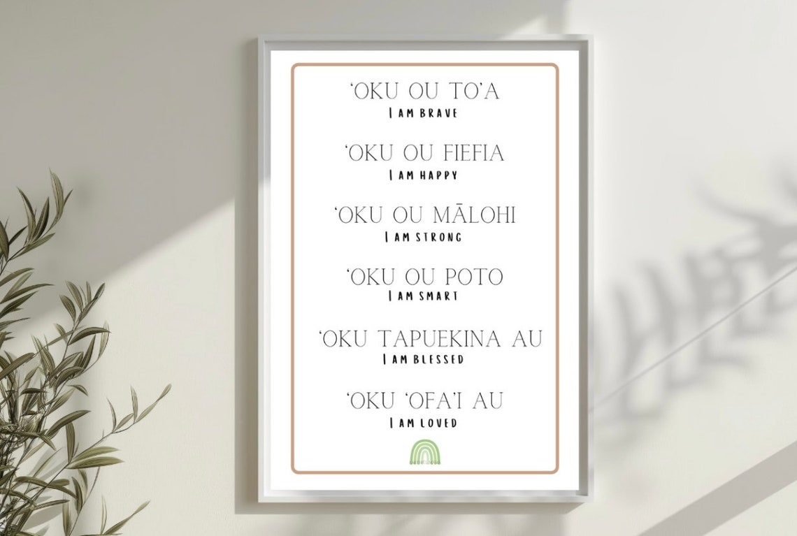 Tongan Affirmations & Tongan Girl Poster - Etsy