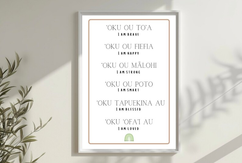 DIGITAL Tongan Affirmations & Tongan Girl Poster - Etsy