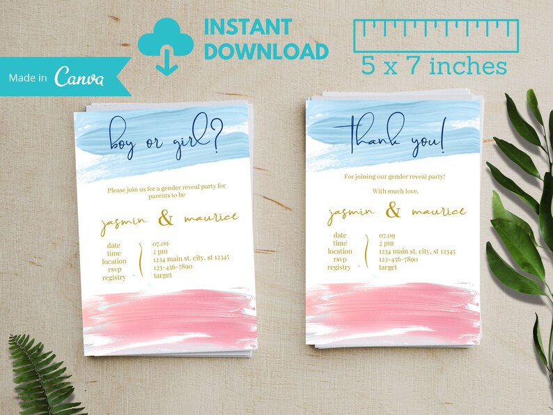 Gender Reveal Invitation, Gender Reveal Party, Gender Reveal Ideas ...