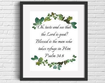 Taste and See That the Lord is Good Print Psalm 34:8 - Etsy