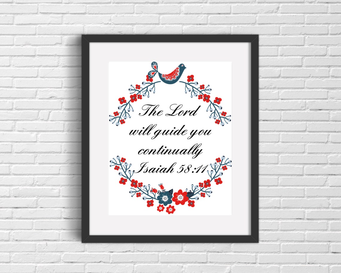 Isaiah 58:11 - the Lord Will Guide You Continually - Calligraphy Print ...