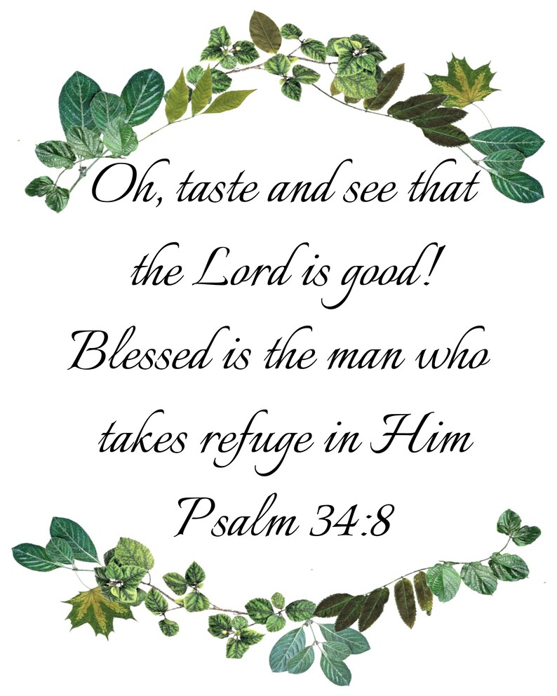 Psalm 34:8 - Oh Taste and See That the Lord is Good! - Calligraphy Wall ...