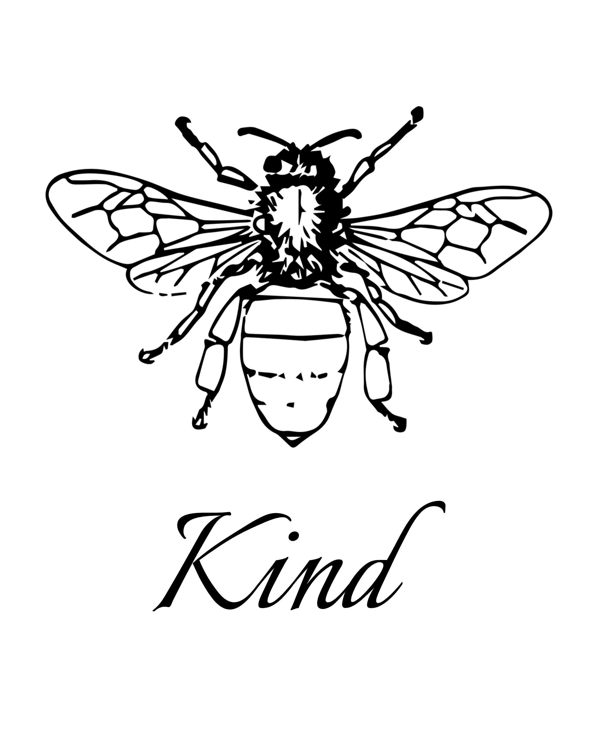 Bee Kind - Fun Wall Art - Instant Download Printable - Cute Humor ...