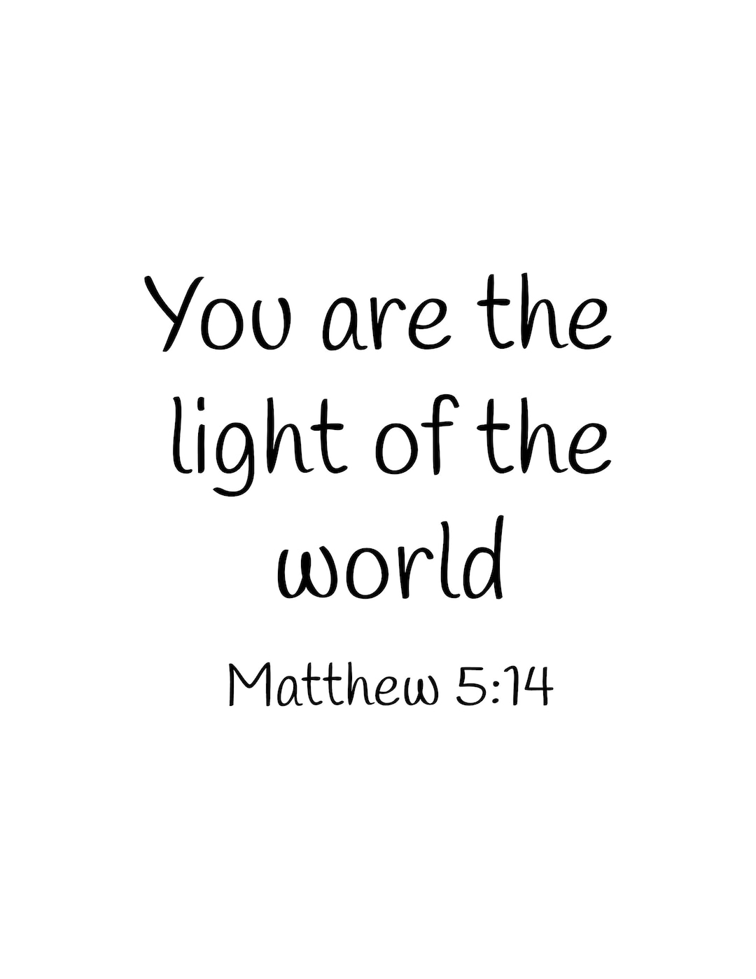 Matthew 5:14 You Are the Light of the World - Wall Art Print Instant ...