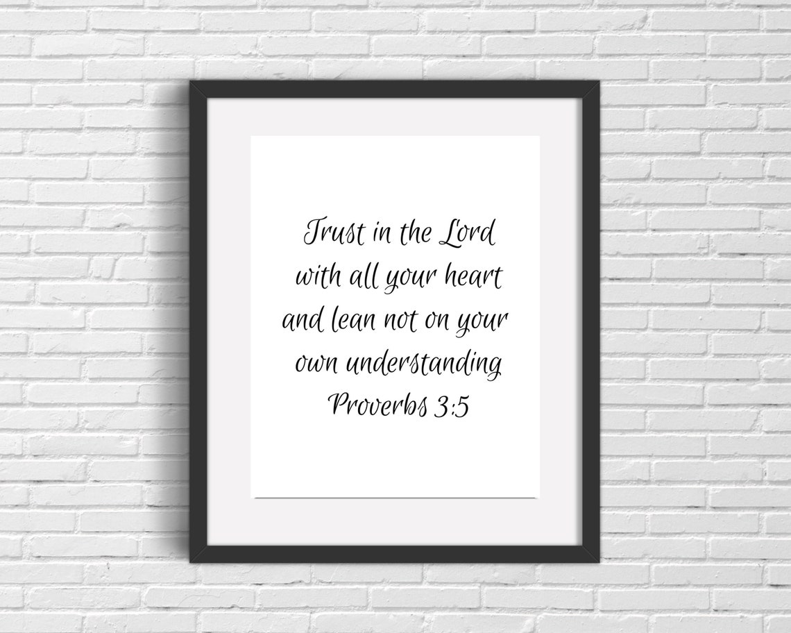 Proverbs 3:5 Trust in the Lord With All Your Heart - Bible Verse ...