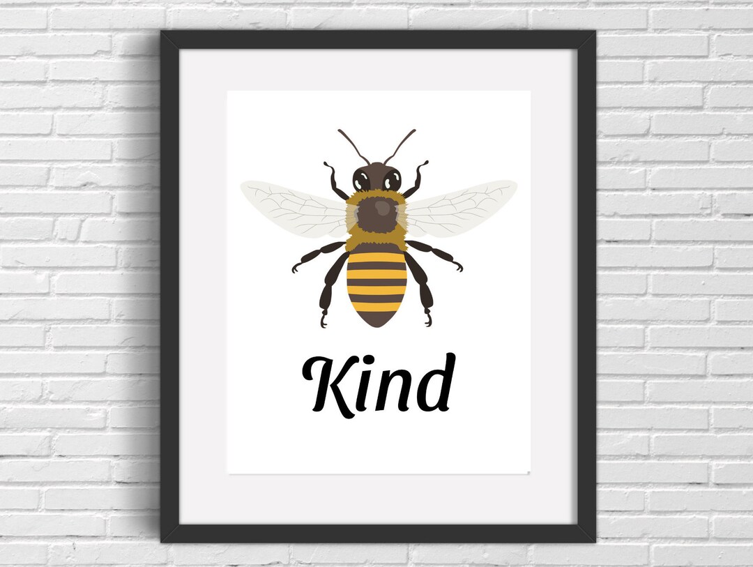 Bee Kind - Fun Wall Art - Instant Download Printable - Cute Humor ...