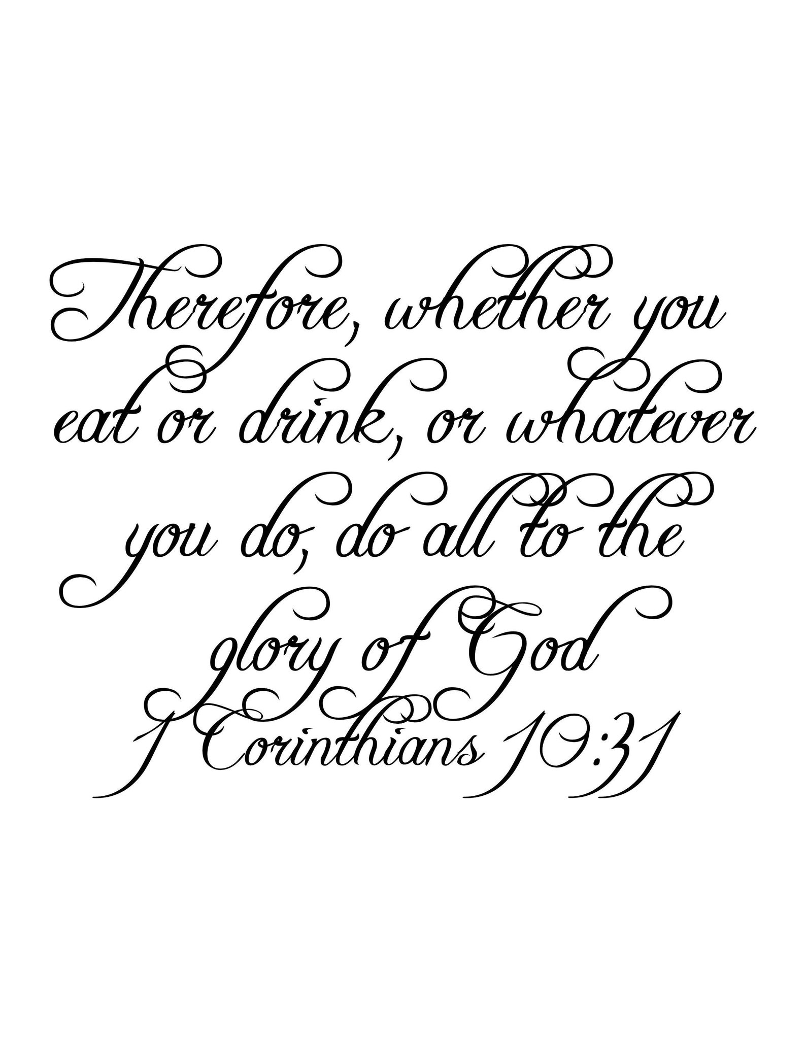 1 Corinthians 10:31 - Do All to the Glory of God - Calligraphy Wall Art ...