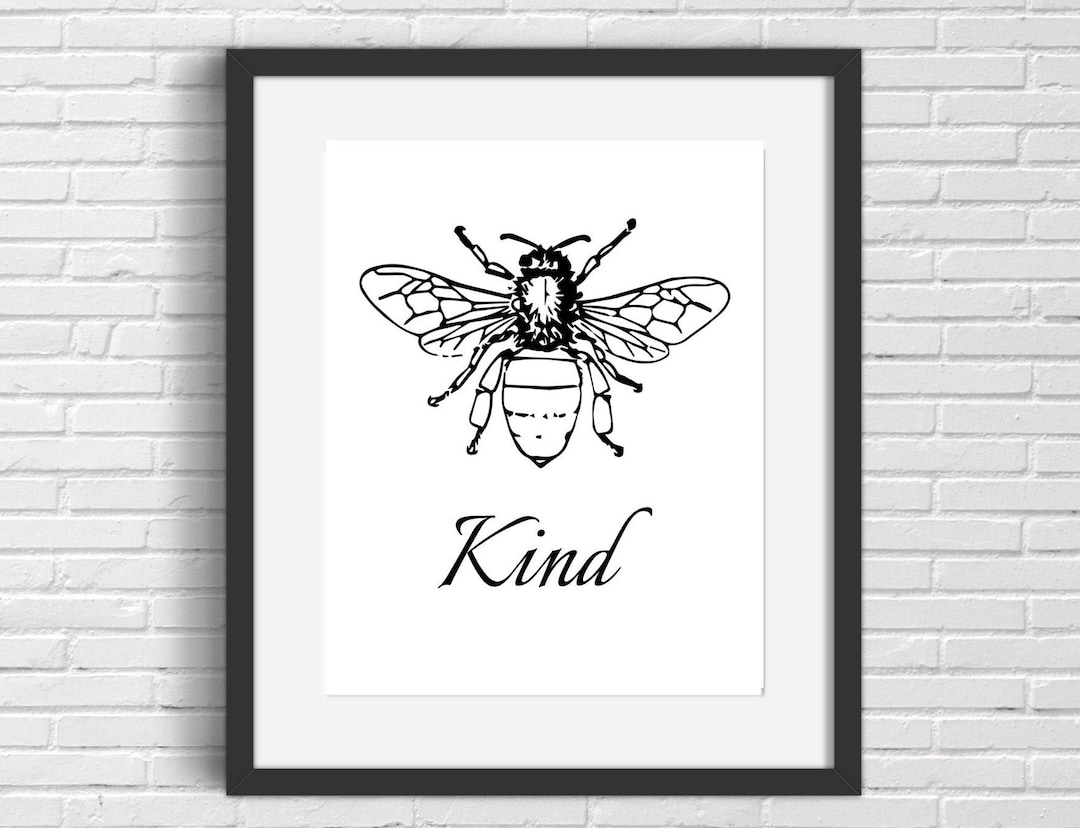 Bee Kind - Fun Wall Art - Instant Download Printable - Cute Humor ...