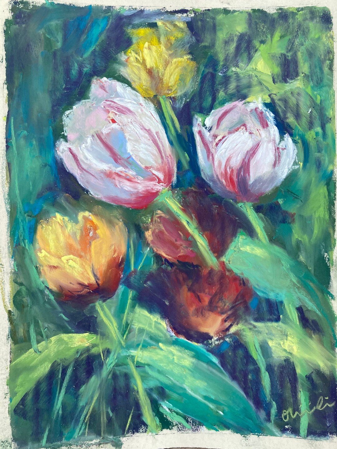 Impresiones de pintura de tulipanes - Etsy España