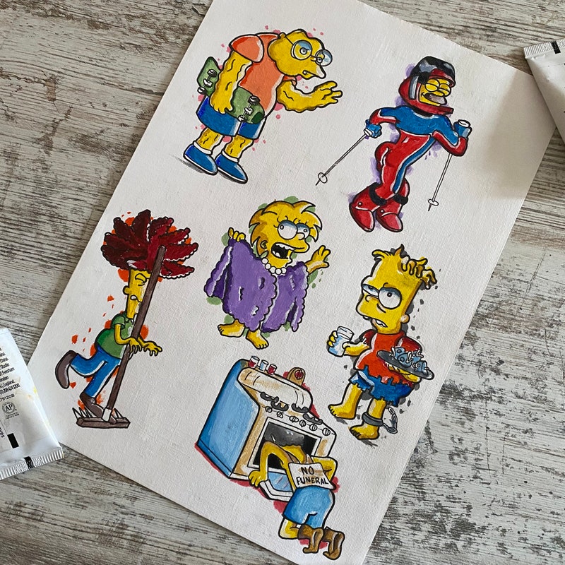 The Simpsons Painting - Etsy