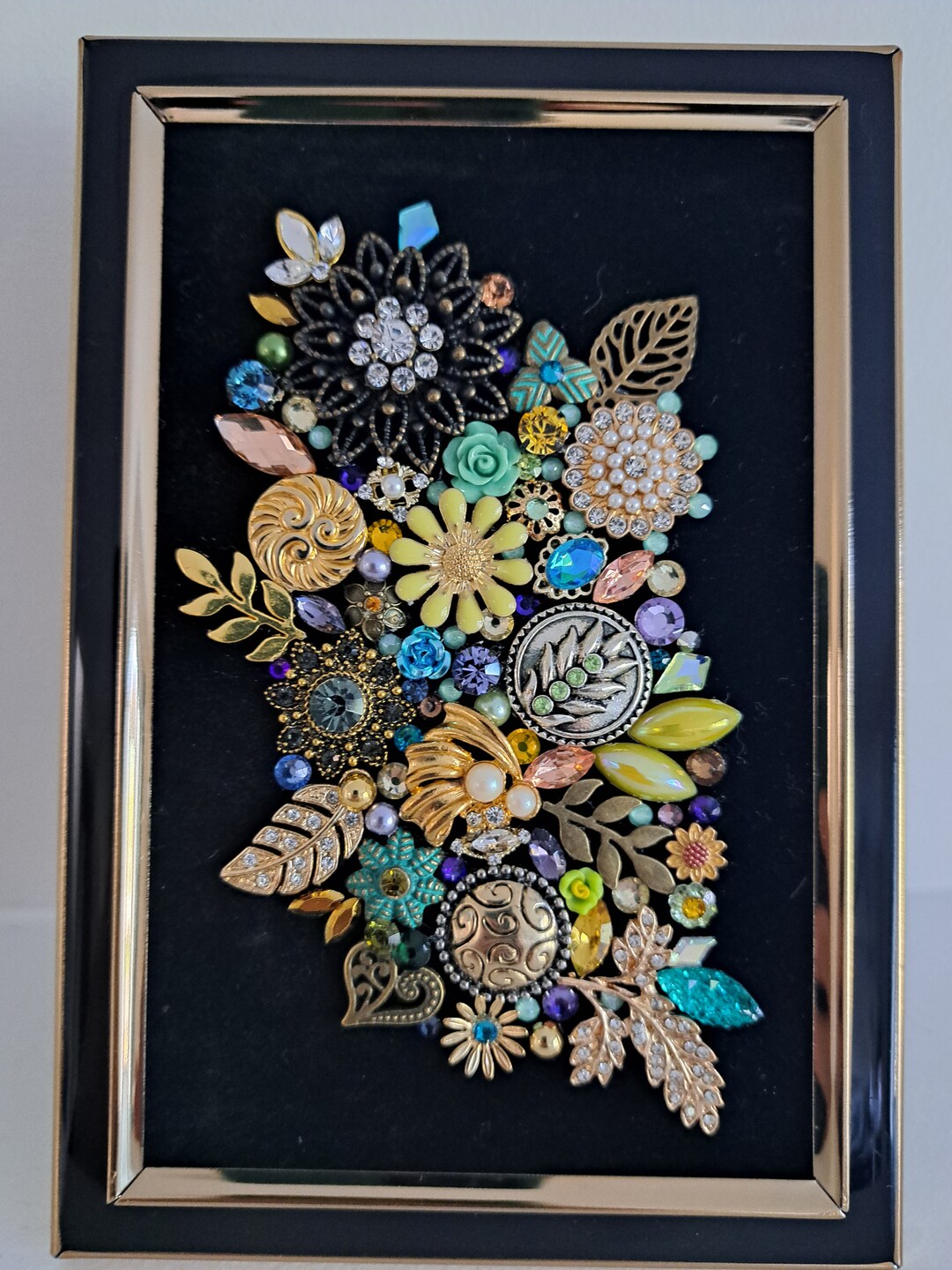 Handmade Jewelry Art "paradise" - Rhinestone & Vintage Jewelry Collage ...