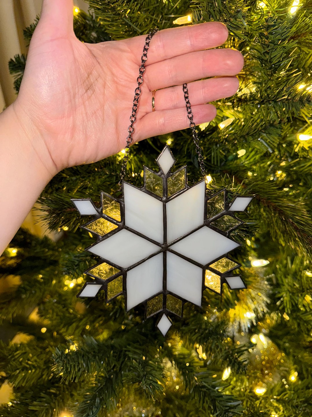 Stained Glass Snowflake - Etsy