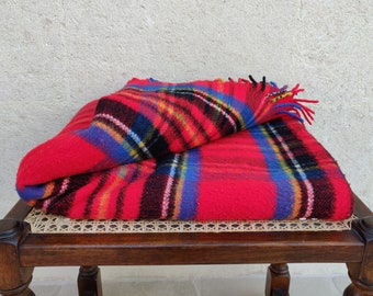 Holytex Black Red Yellow and Blue Wool Blanket From Wales - Etsy