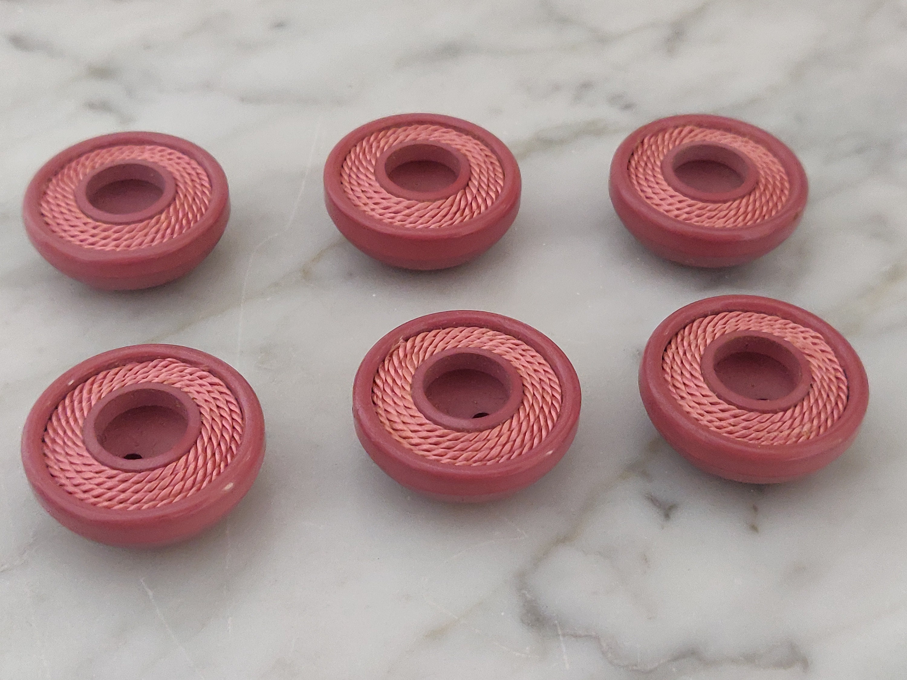 Vintage Italian Pink/powder Blue Buttons With Silk Cord Inside. Vintage ...