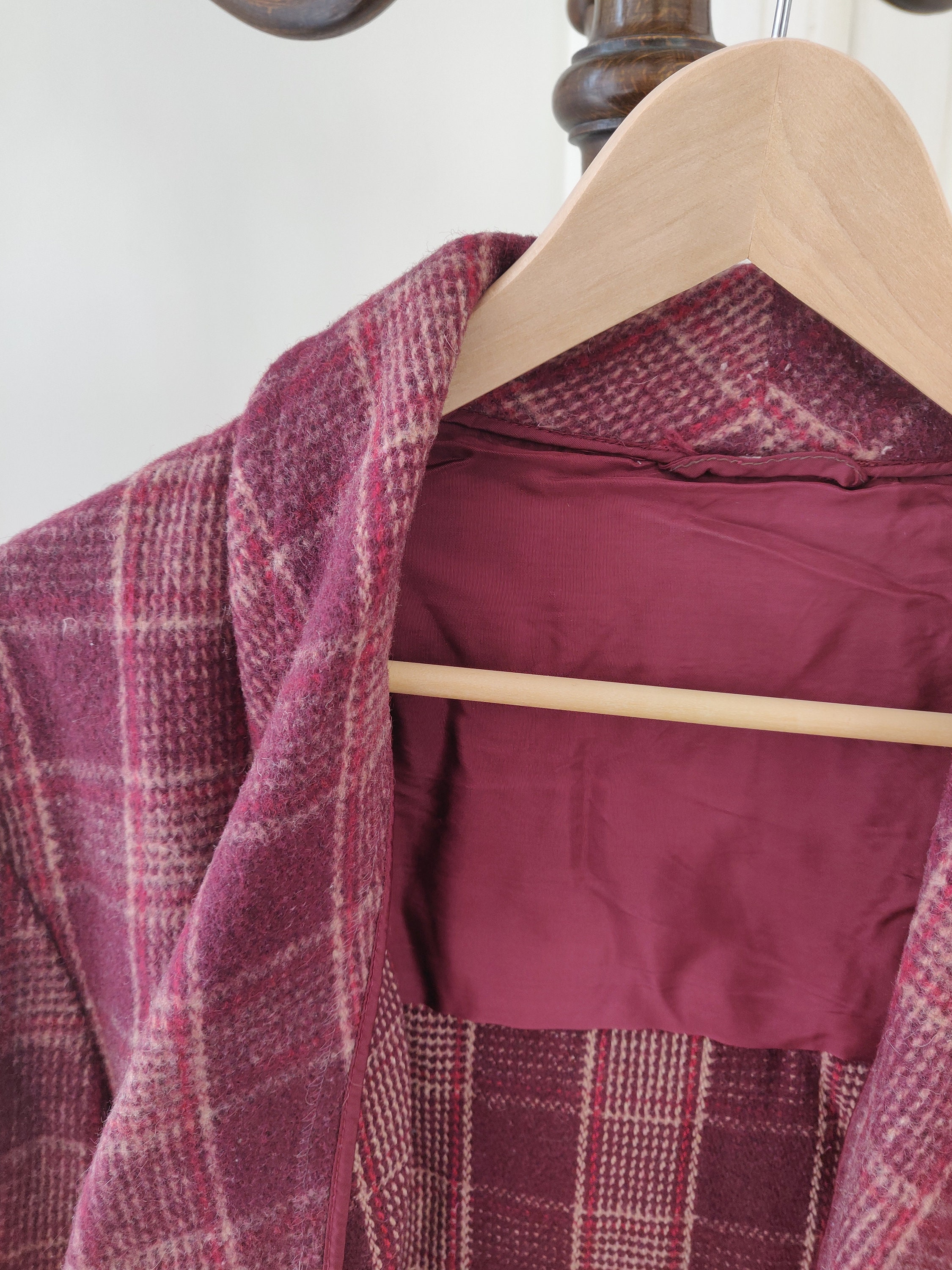 Vintage Dressing Gown, Wool Dressing Gown Men, Wool Vintage Chamber ...