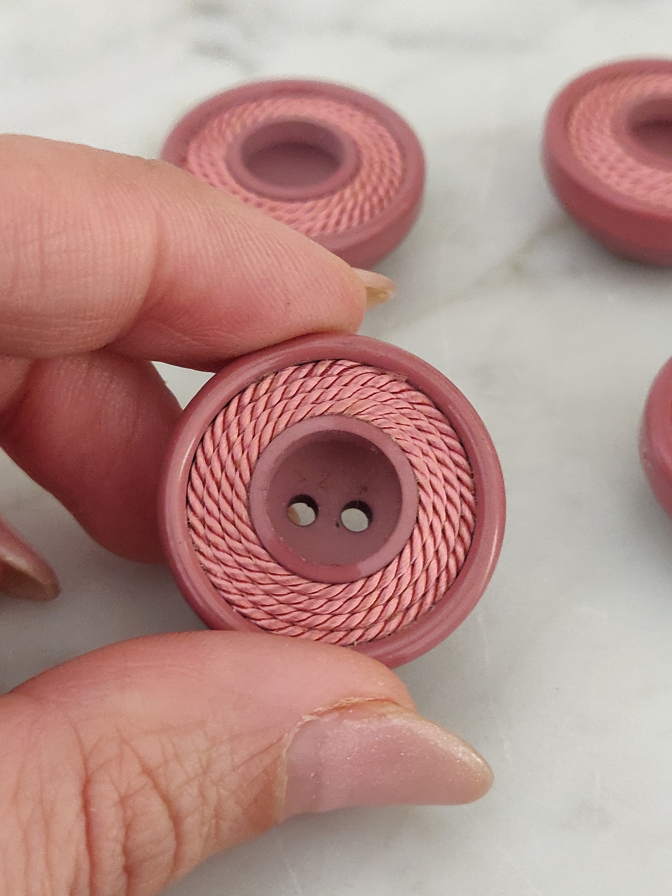 Vintage Italian Pink/powder Blue Buttons With Silk Cord Inside. Vintage ...
