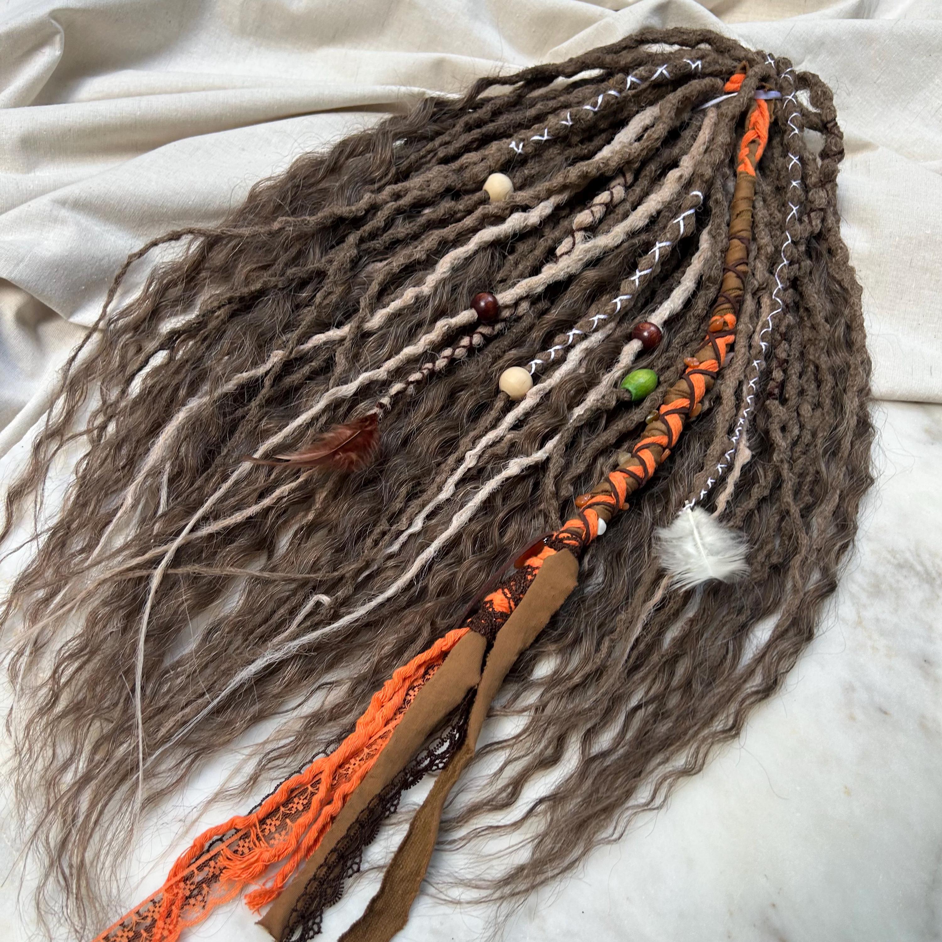Boho Dreadlock Wrap, Festival Hair Accessory, Recycled Fabrics (23-25.6 ...