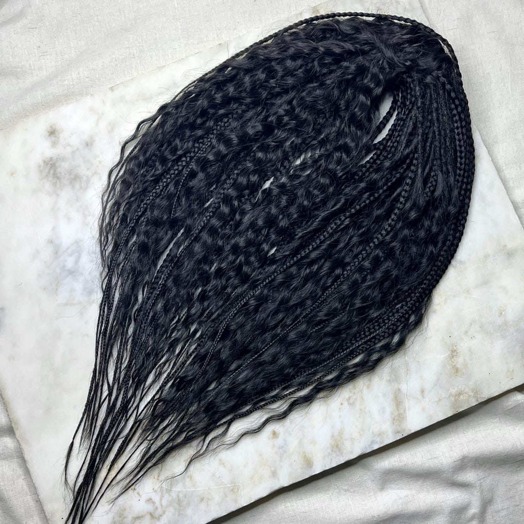 Black Curly Braid Hair Extensions, Viking Bobo Dreads, Boho Chic - Etsy