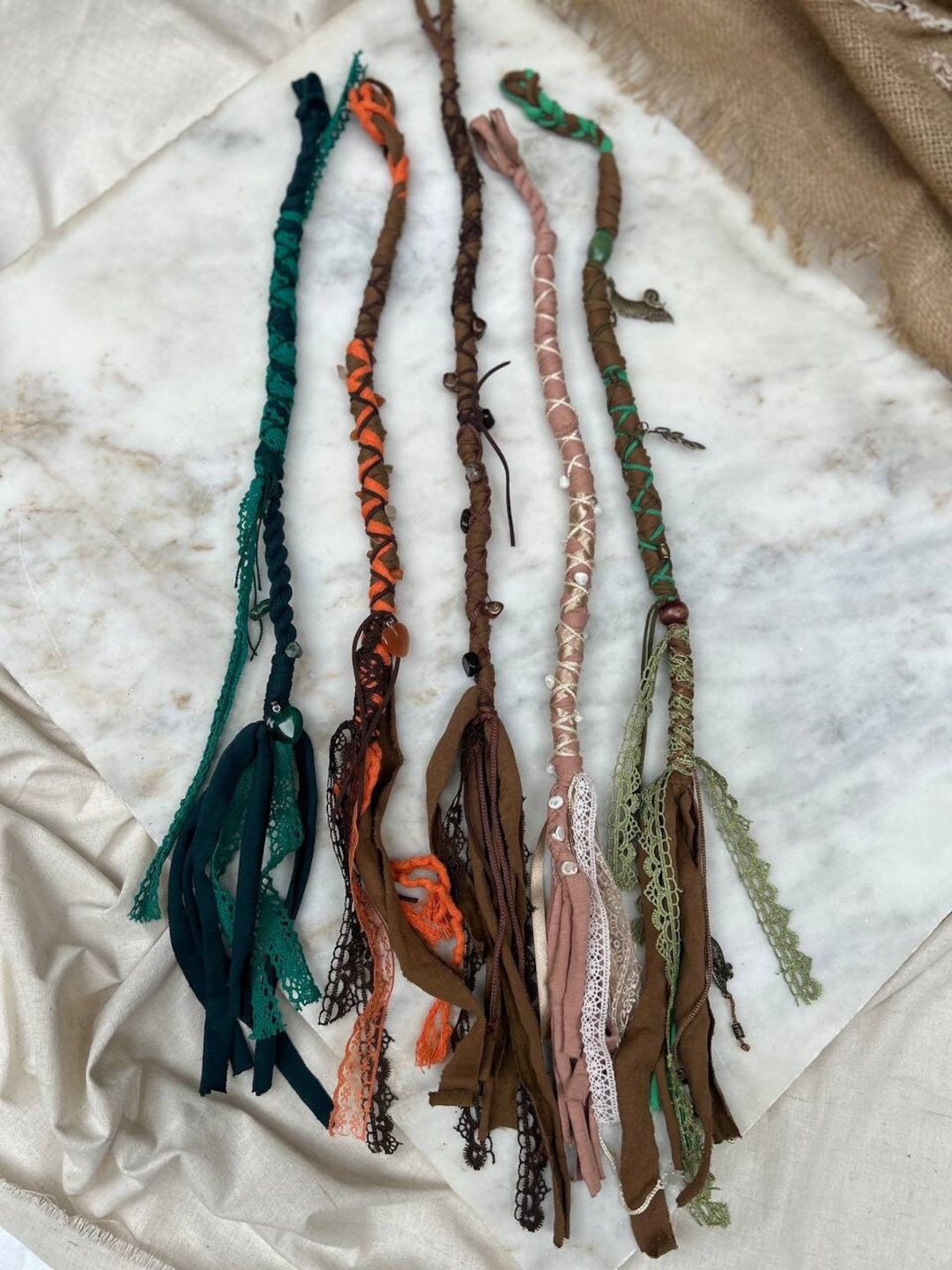 Boho Dreadlock Wrap, Festival Hair Accessory, Recycled Fabrics (23-25.6 ...