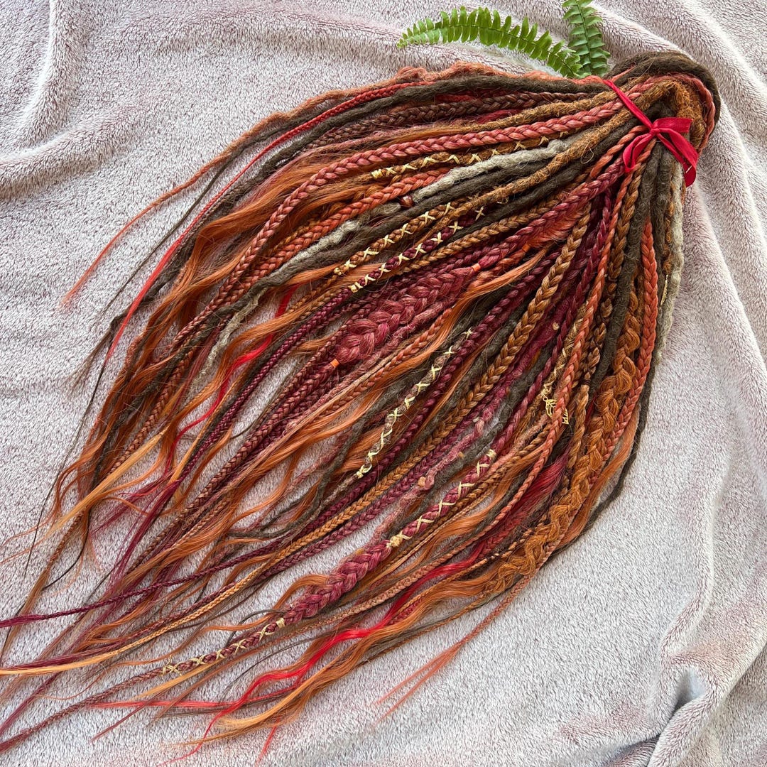 Fire Goddess Dreads, SE & DE Hair Extensions in Flame Red Copper, Full ...