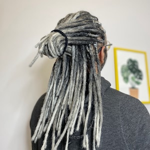 Grey Synthetic Crochet Dreads, Men's Undercut Hairstyle, DE/SE Dreads ...