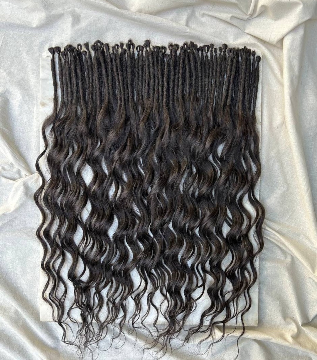 Dark Brown SE Loose Wave Locks Set, Curly Synthetic Dreads Extensions ...