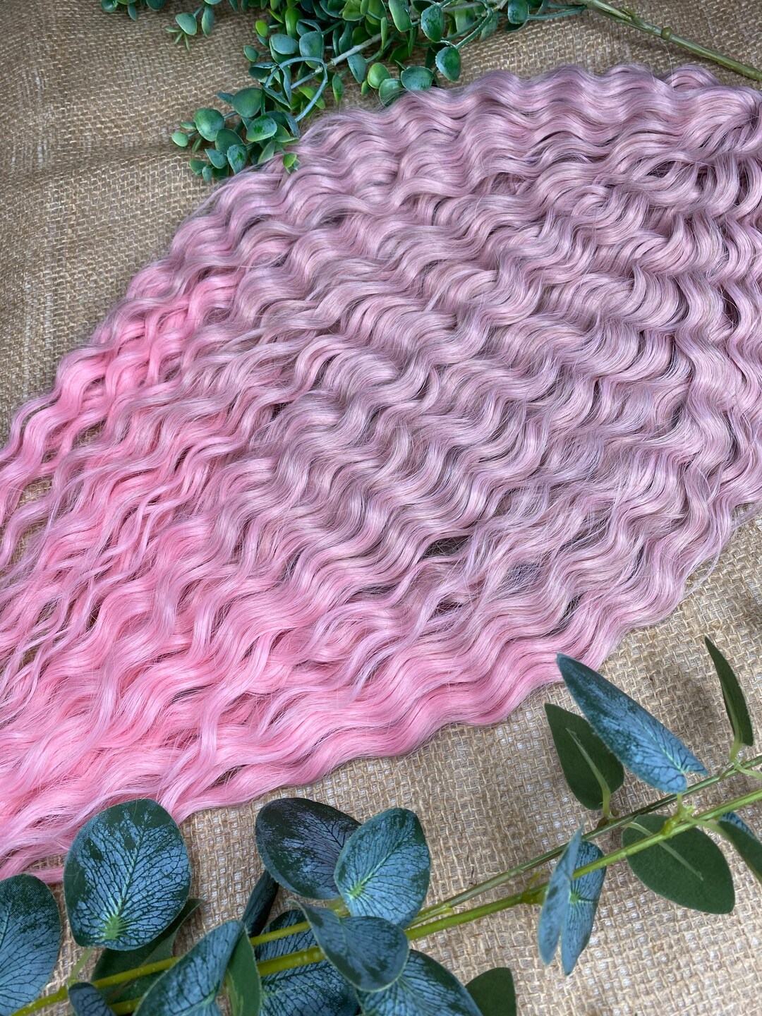 Pink, Lavender Ombre Curly Dreads, Long Soft Synthetic Lilac Wavy DE/SE ...