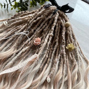 Blonde, Pink Peach DE Loose Wave Locks Dreadlocks, Ombre Curly ...
