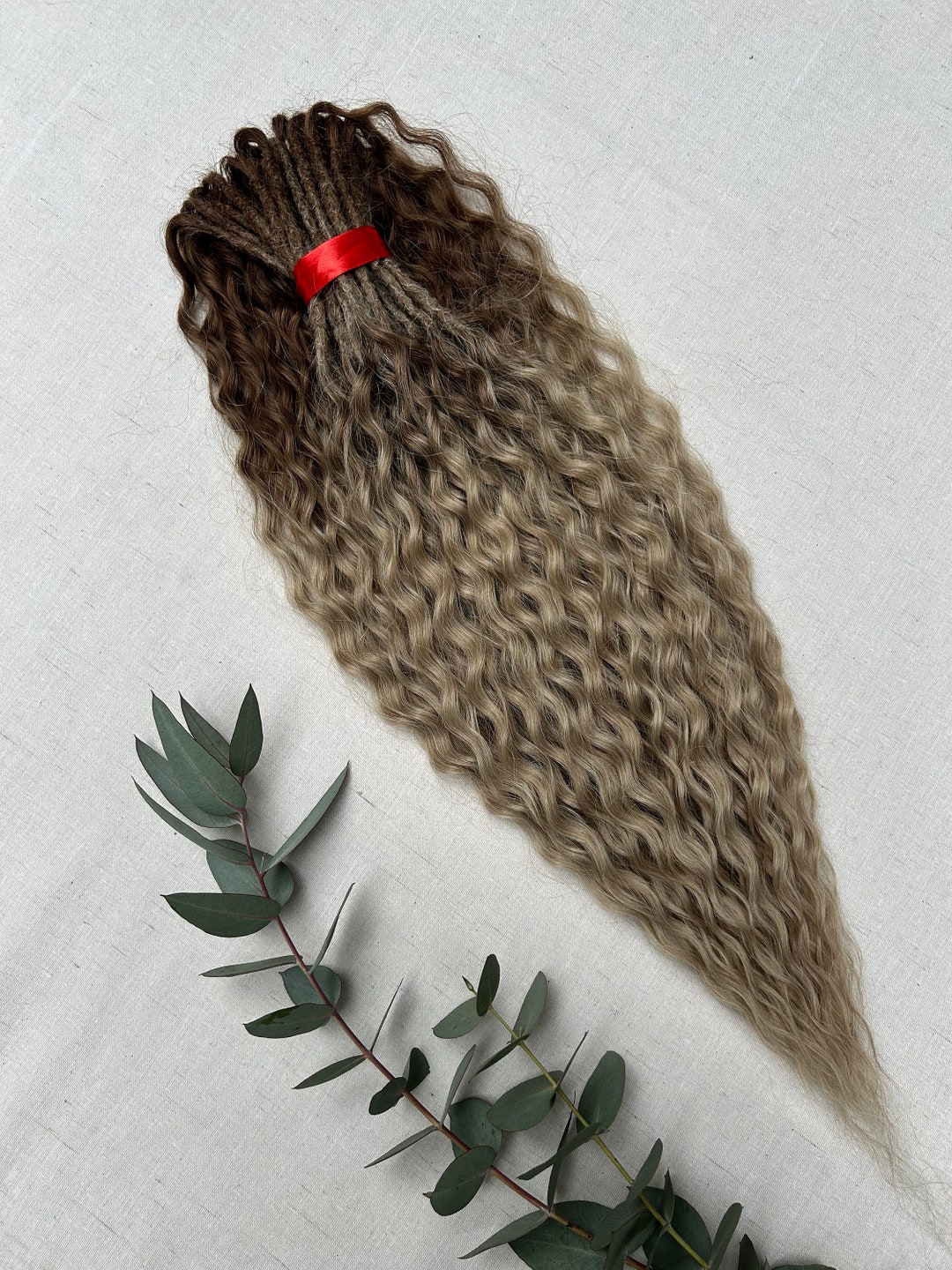 Ombre Curly Dreads Fair-haired, Long Natural Synthetic Wavy DE ...