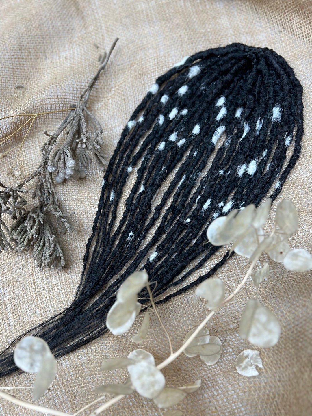 Cow Style Dreadlocks Set Black and White Dreadlocks Hair - Etsy