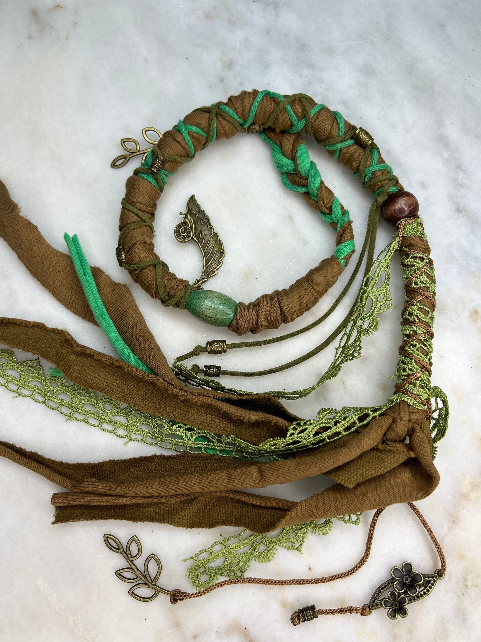 Boho Dreadlock Wrap, Festival Hair Accessory, Recycled Fabrics (23-25.6 ...