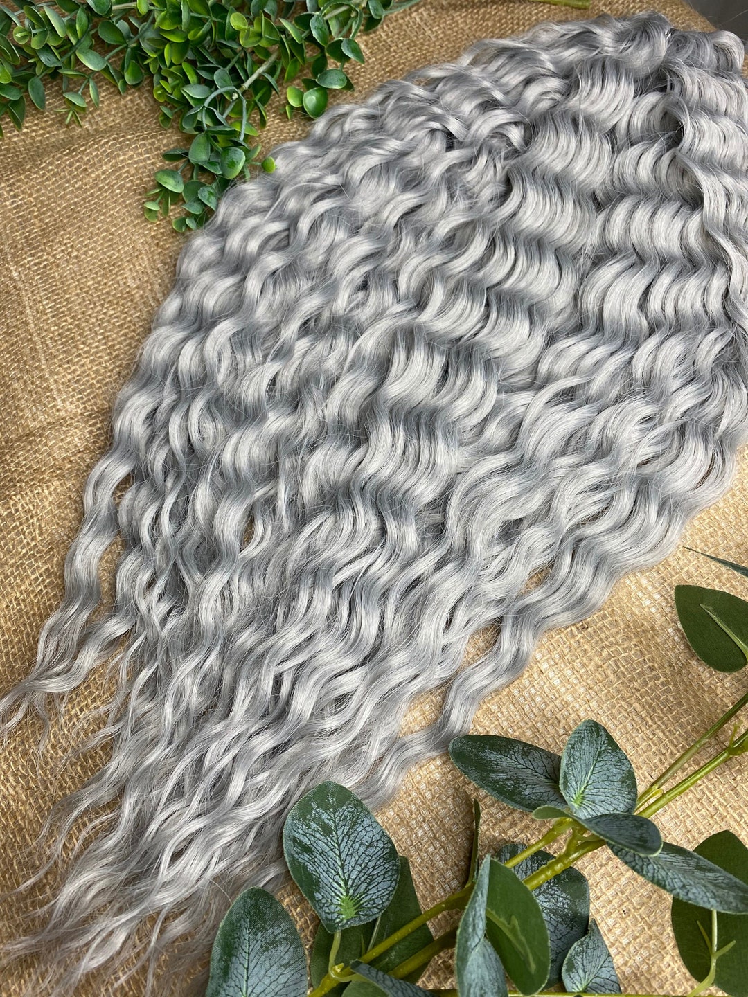 Silver Curly Dreads, Soft Synthetic Grey Waved DE Dreadlocks - Etsy