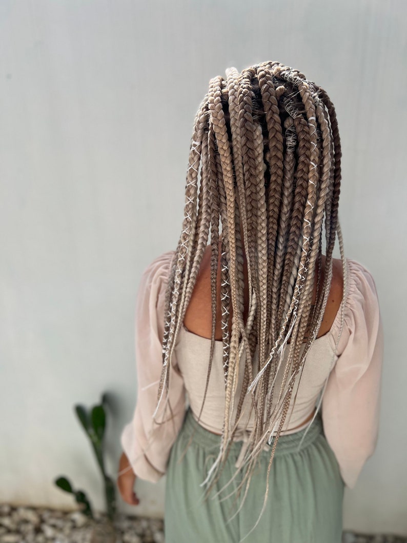 Boho Blonde Braids Full Set, Thick Single Ended Hair Extension (23 Inch ...