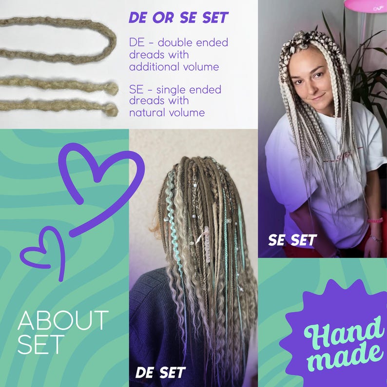 Ombre Synthetic Dreadlocks Set, Viking DE Dreads, Curly Crochet Braids ...