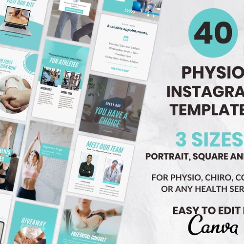 Physio Instagram Template Social Media Canva Templates Posts - Etsy