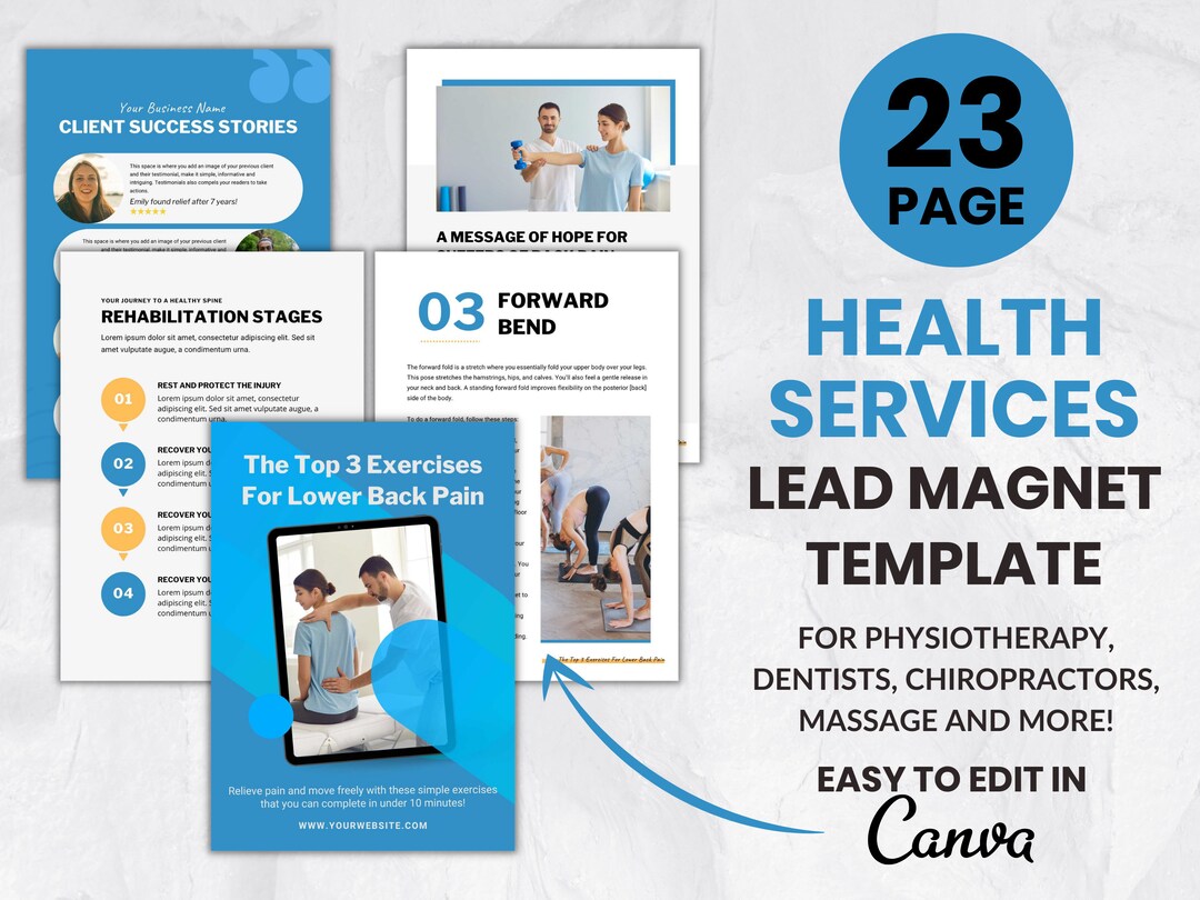 Lead Magnet Ebook Template for Health Services / Physio - Etsy