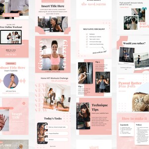 Fitness Coach Instagram Template Canva Social Media Templates for ...