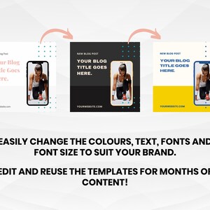 Fitness Coach Instagram Template Canva Social Media Templates for ...