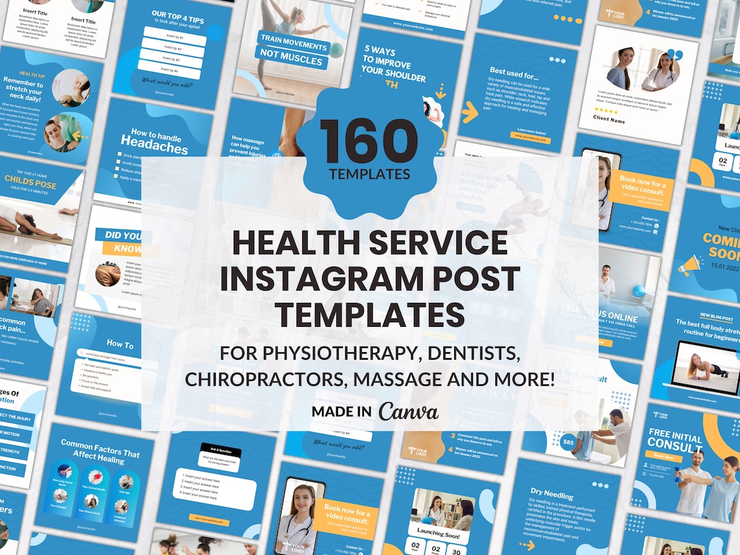 Physio Instagram Template Social Media Canva Templates Posts for ...
