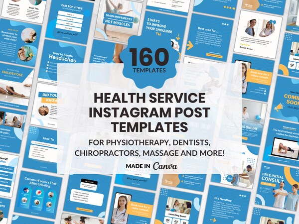 Physio Instagram Template Social Media Canva Templates Posts for ...