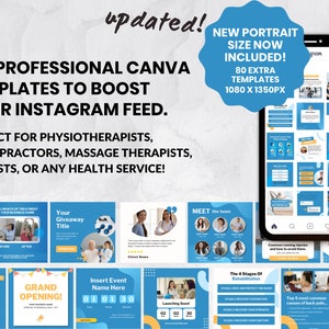 Physio Instagram Template Social Media Canva Templates Posts for ...