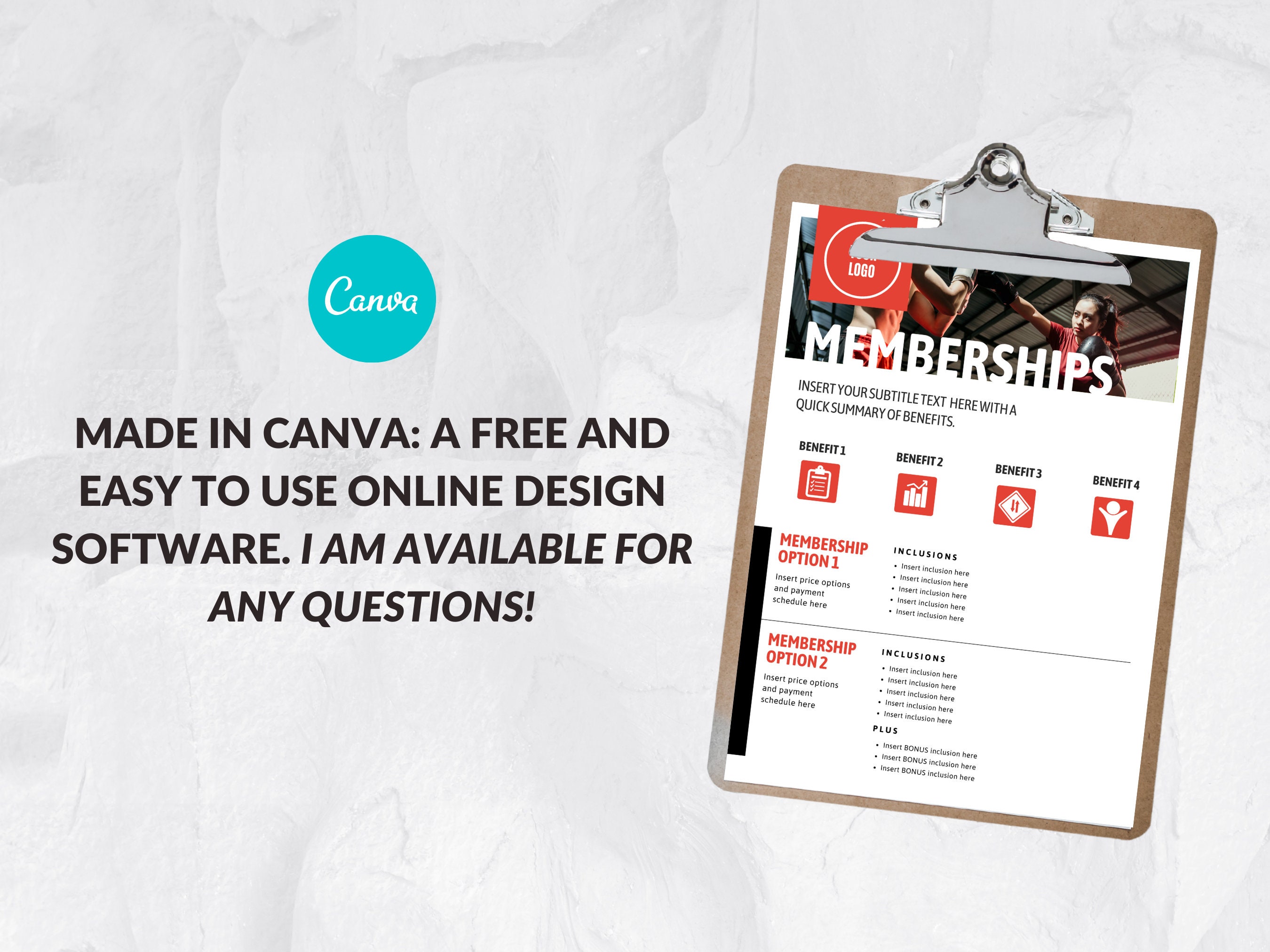 Simple Membership Price List, Services List - Canva Templates for Gyms ...
