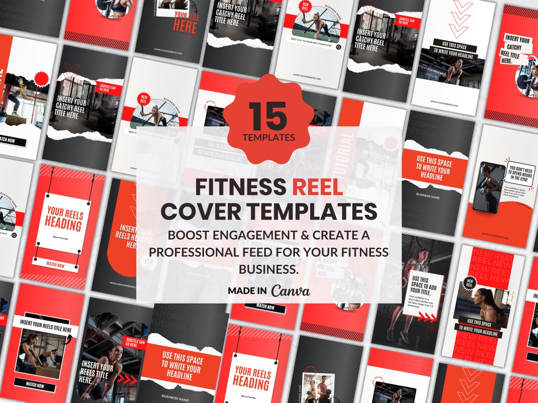 Reel Cover Templates for Fitness Canva Social Media Instagram Reels ...