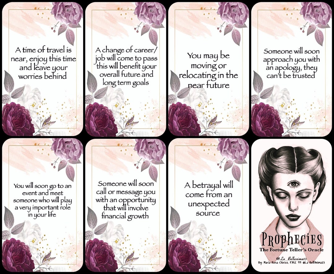 FORTUNE TELLING 120 Card Deck-"prophecies the Fortune Teller's Oracle ...