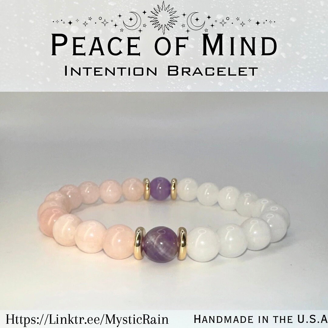 PEACE OF MIND: Gemstone Bracelet 8mm Anxiety, Tranquility, Negative ...