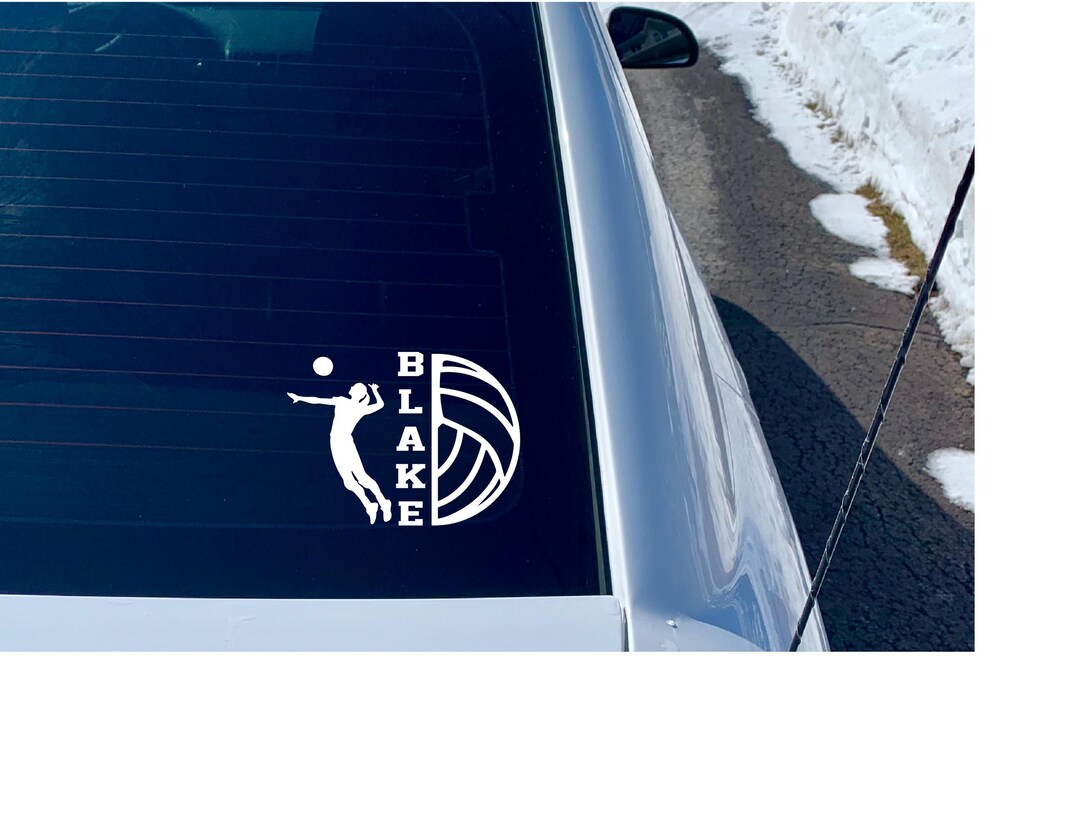 Volleyball Car Decal With Ball • Volleyball Girl Decal • Personalized ...