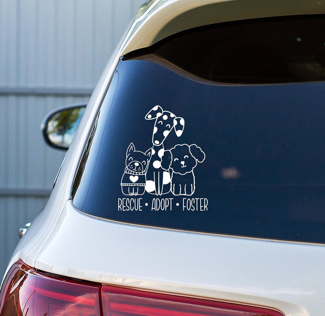 Rescue Adopt Foster Decal • Vinyl Decal • Dog Lover Gift • Dog Decal ...