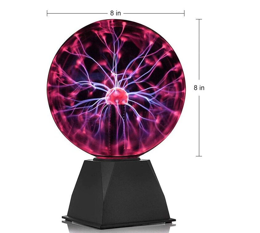Magic Plasma Ball Electric Lamp 8 Inch Sound Control LED Night Light ...