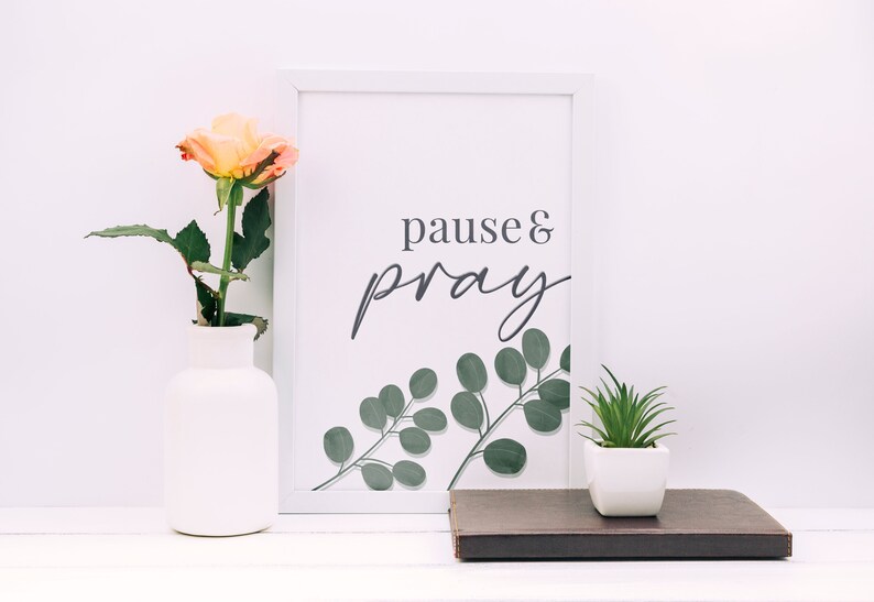 Pause and Pray Christian Quotes Wall Print Christian Home - Etsy